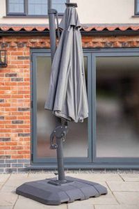 One Box Parasol 3m Round LED Cantilever with Water Filled Base