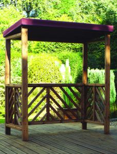 Dorchester BBQ Shelter (Burgundy Roof Cover) - L100 x W170 x H196 ...