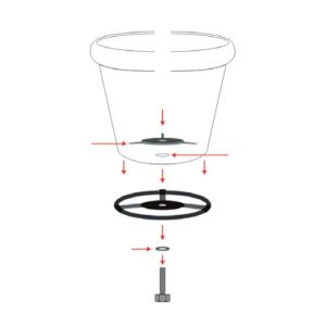 Robust Pot Clamp Kit - Steel - Black (Suitable for Single Stem Tuteur Only)
